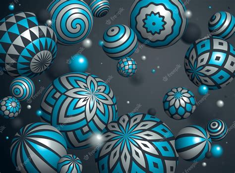 Premium Vector Realistic Decorated Spheres Vector Illustration Abstract Background With