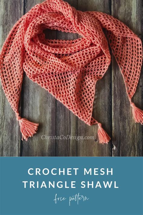 An Easy Crochet Mesh Triangle Shawl Pattern For Beginners Crochet Shawl Pattern Free Triangle