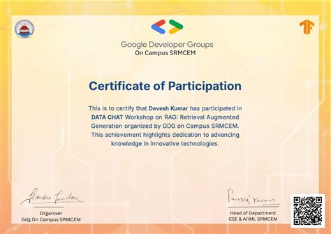 devesh kumar on linkedin rag ai generativeai datachat srmcem gdgoncampus learningjourney