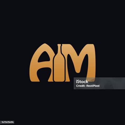 검은 배경에 와인 병 디자인 벡터 그림이 있는 편지 Am 로고 와인 글라스 편지 Am 로고 디자인 와인 회사 브랜딩을 위한