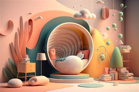Generative Ai Of Abstract Composition With Geometric Shapes Minimalist