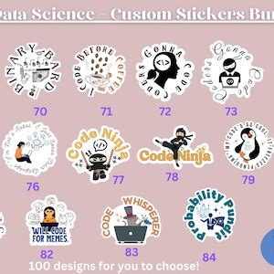 Custom Data Science Sticker Pack Personalized Data Scientist Sticker Sheet Analyst Girl
