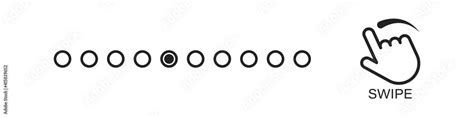 Swipe Dots Vector Flick Flat Gesture Icon Scroll Technology Simple Symbol Illustration Stock
