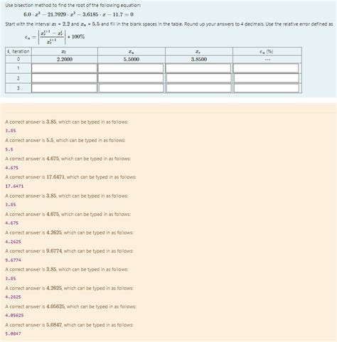 Solved Use Bisection Method To Find The Root Of The
