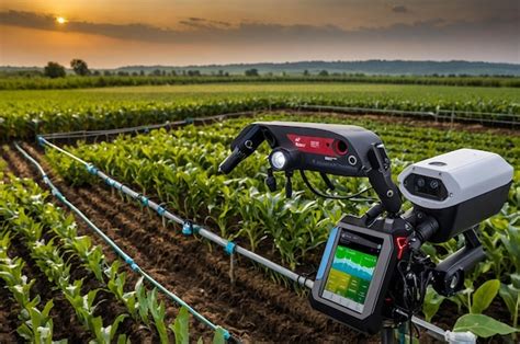 Smart Farming With Agriculture Iot Premium Ai Generated Image