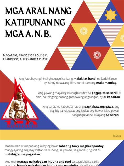 Mga Aral Nang Katipunan Ng Mga A N B Pdf