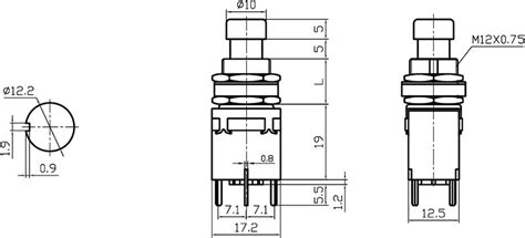 Pbs P Latching Push Button Dpdt Pin PCB Push Button Switch And Power Switch
