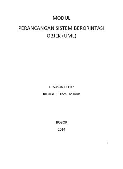 Class Diagram Modul Perancangan Sistem Berorintasi Objek Uml