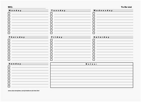7 Day Calendar Printable