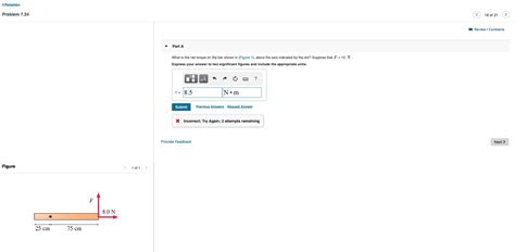 solved what is the net torque on the bar shown in figure