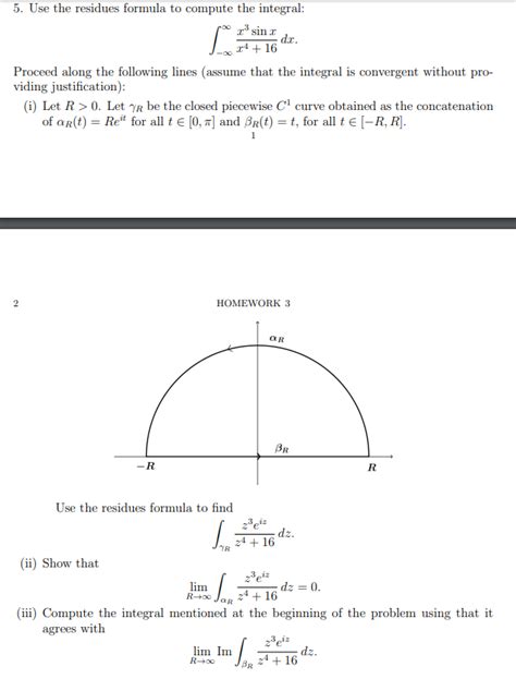 solved 5 use the residues formula to compute the integral