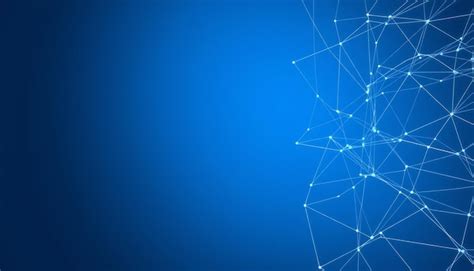 Premium Photo Abstract Blue Background With White Lines And Dots Forming A Network Structure