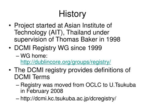 Ppt An Overview Of Dublin Core Metadata Schema Registry Powerpoint