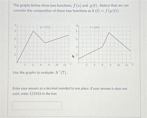 solved the graphs below show two functions f x and g t