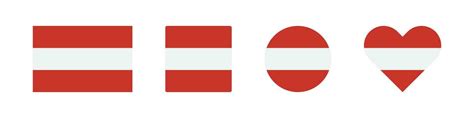 Austria Icon Austrian Flag Signs National Badge Symbol Europe