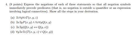 Solved Express The Negations Of Each Of These Statements So
