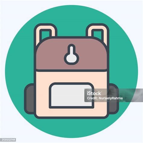 아이콘 백 팩 스케이팅 기호와 관련이 있습니다 색상 메이트 스타일 심플한 디자인 일러스트레이션 0명에 대한 스톡 벡터 아트 및