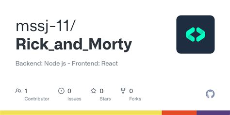 Github Mssj 11rickandmorty Backend Node Js Frontend React