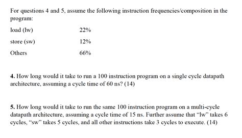 Solved For Questions 4 And 5 Assume The Following
