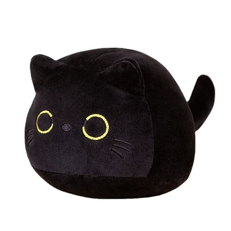 Snuggle Up With Our Pillow Cat Plush The Big Yellow Eyes Black Cat Meowgicians™