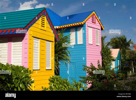 Hotel Compass Point Resort At Love Beach Nassau Bahamas Caribbean Brightly Colored Cottages