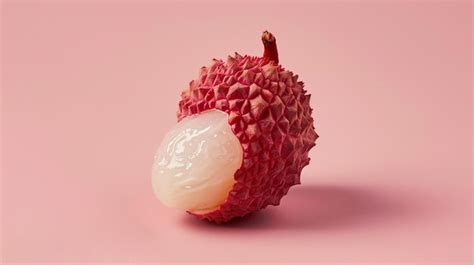 A Lychee Is A Small Round Fruit With A Red Bumpy Skin The Flesh Is White And Translucent And It