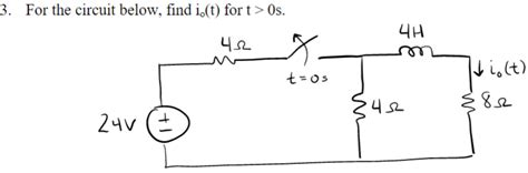 solved for the circuit below find i0 t for t 0s