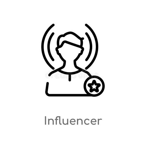 Outline Influencer Vector Icon Isolated Black Simple Line Element
