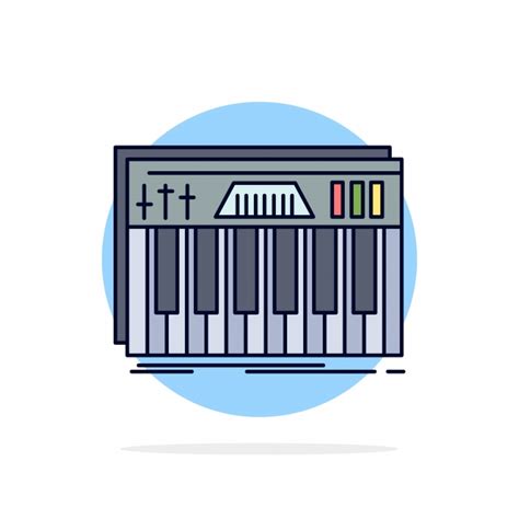 Keyboard Key Vector Hd Images Controller Keyboard Keys Midi Sound Flat Color Icon Vector Sound