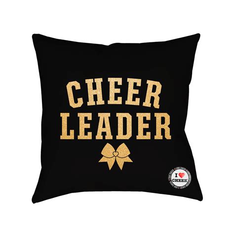Black Cheerleader I Love Cheer® Glitter Cushion I Love Cheer®
