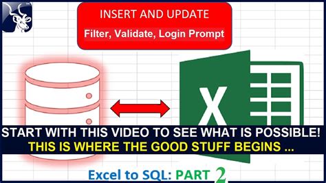 Update Sql Table From Excel Learn How To Create A User Friendly Excel Sql Tool Youtube
