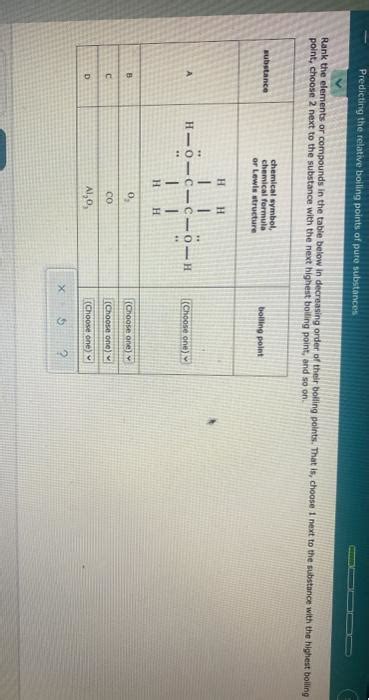solved predicting the relative boiling points of pure
