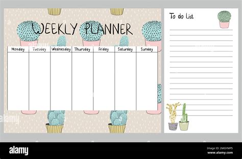 Vector Weekly Planner Stock Vector Image And Art Alamy
