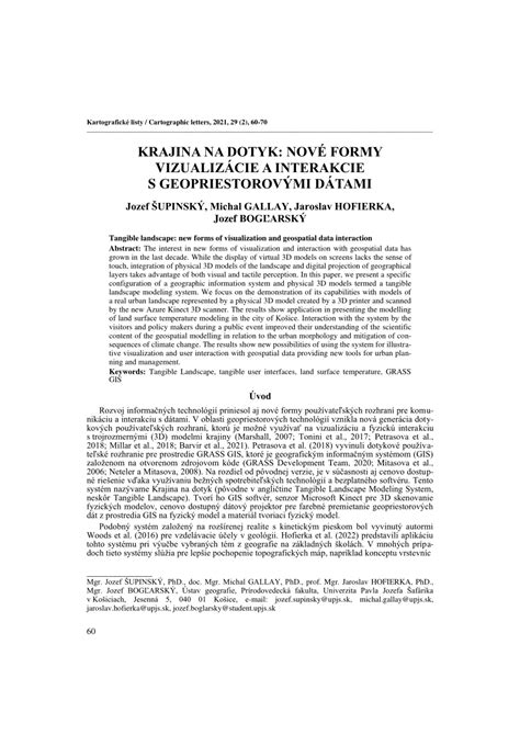 Pdf Tangible Landscape New Forms Of Visualization And Geospatial Data Interaction