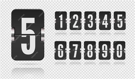Premium Vector Set Of Flip Scoreboard Numbers Floating With