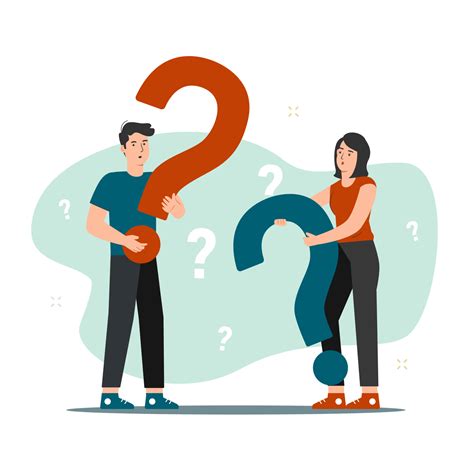 Man And Woman Holding Question Mark Doubts Curious And Confused
