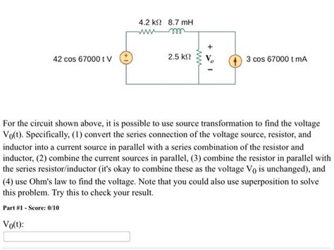 Solved For The Circuit Shown Above It Is Possible To Use Chegg Com