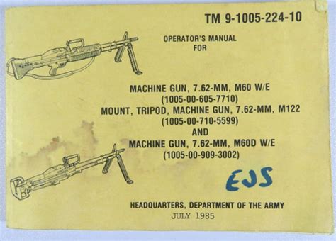 Operators Manual M60 Machine Gun
