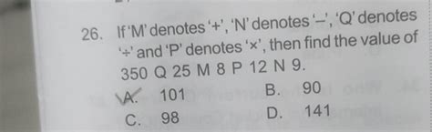 If M Denotes N Denotes Q Denotes And P