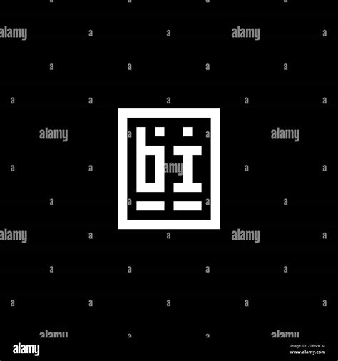 bi initial logo with square rectangular shape style design ideas stock