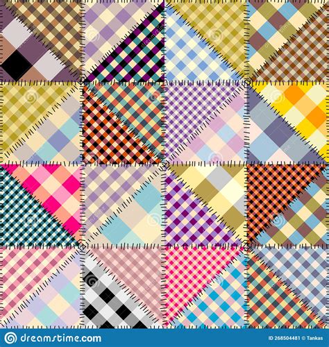 Geometric Abstract Pattern Intersection Patchwork Plaid Style Stock Vector Illustration Of