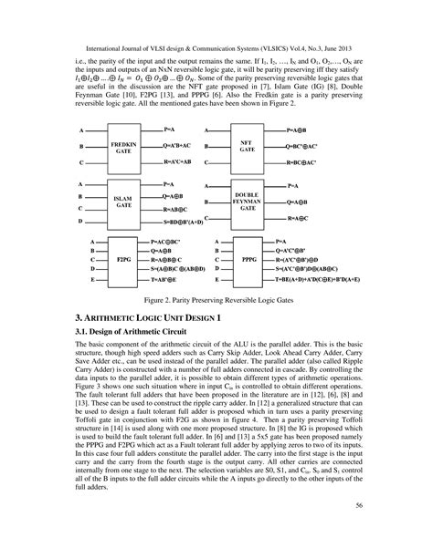 Design Of Parity Preserving Logic Based Fault Tolerant Reversible Arithmetic Logic Unit Pdf