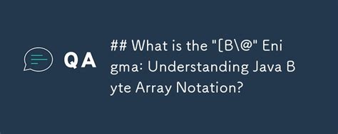 什麼是「 B」之謎：理解 Java 位元組數組表示法？ Java教程 Php中文網