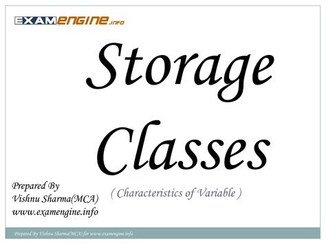 Storage Class Ppt