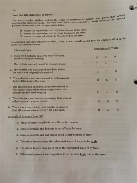 Solved Sources And Analysis Of Error That Several And Notice