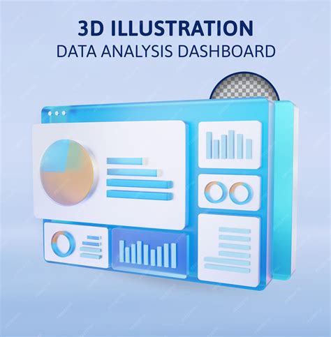 Premium Psd Data Analyst Dashboard And Financial Report 3d Rendering Illustration