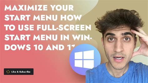 Maximize Your Start Menu How To Use Full Screen Start Menu In Windows And YouTube