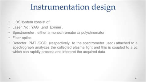 Elemental Analysis Of Spinach Using Libs Pptx