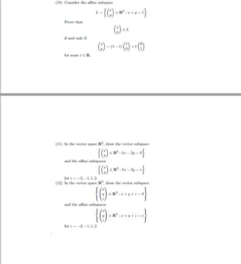 Solved Consider The Affine Subspace Prove That E Eu Chegg