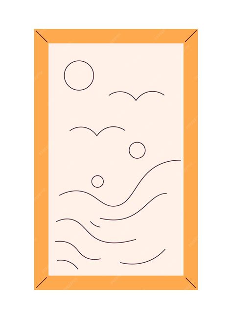 프레임 세미 플랫 컬러 벡터 객체의 직사각형 그림 흰색 배경의 편집 가능한 만화 클립 아트 아이콘 웹 그래픽 디자인을 위한 간단한 지점 그림 프리미엄 벡터